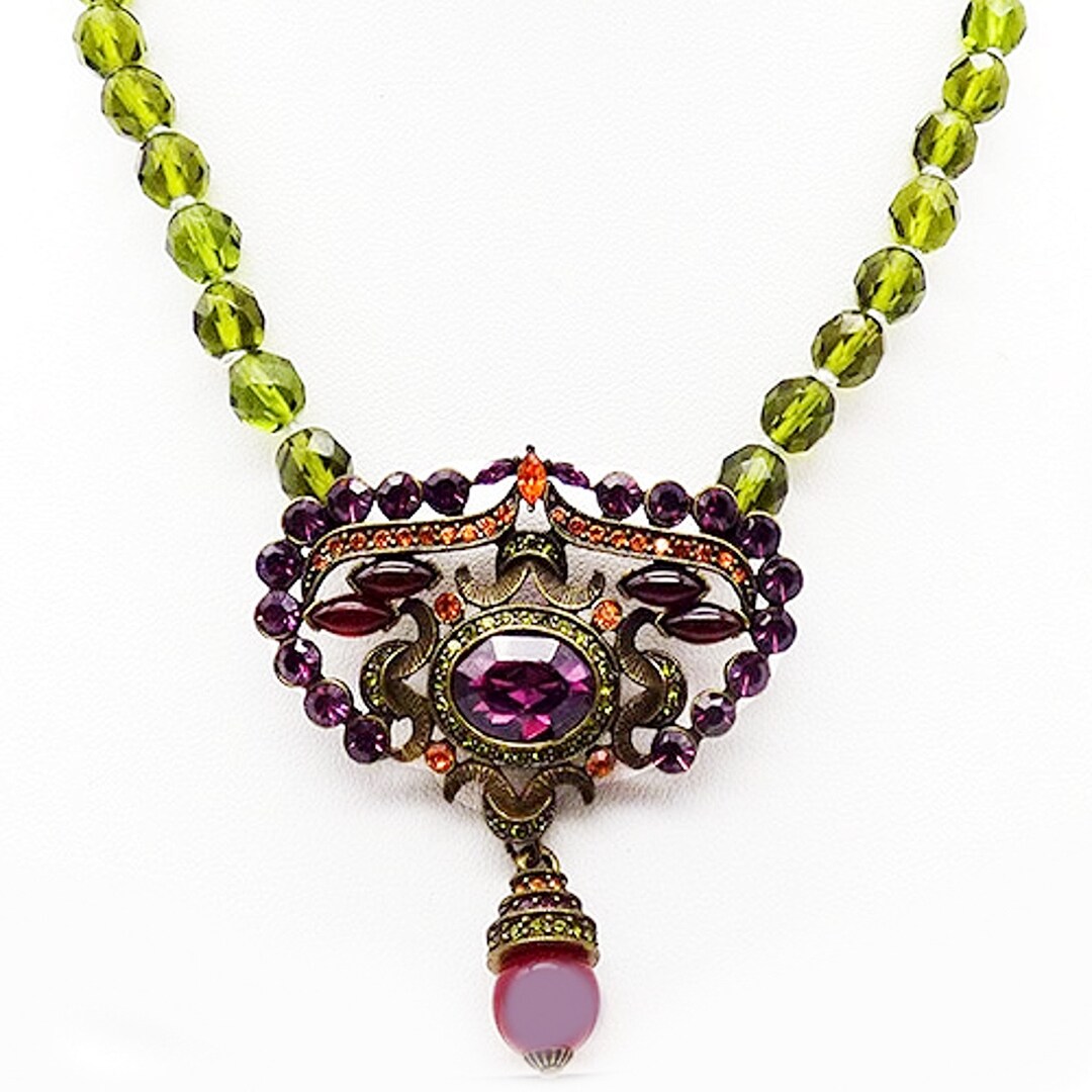 HEIDI DAUS for UTC Peridot Pendant Necklace, Garden Party Green and ...