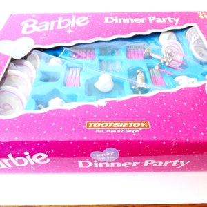 Vintage Barbie Dinner Party Set for Six, RARE 90's Tootsietoy Barbie ...
