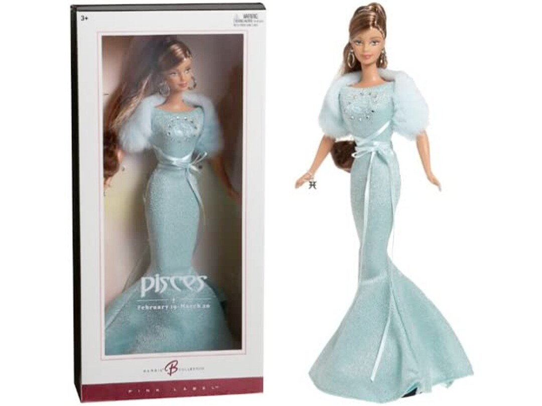 Pisces Barbie Doll, Pink Label Barbie Collector Zodiac Doll, Zodiac ...