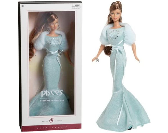 Pisces Barbie Doll, Pink Label Barbie Collector Zodiac Doll, Zodiac ...