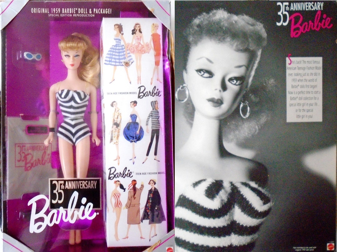 Vintage Mattel Barbie Doll, 1959 Barbie Mattel Reproduction 35th ...