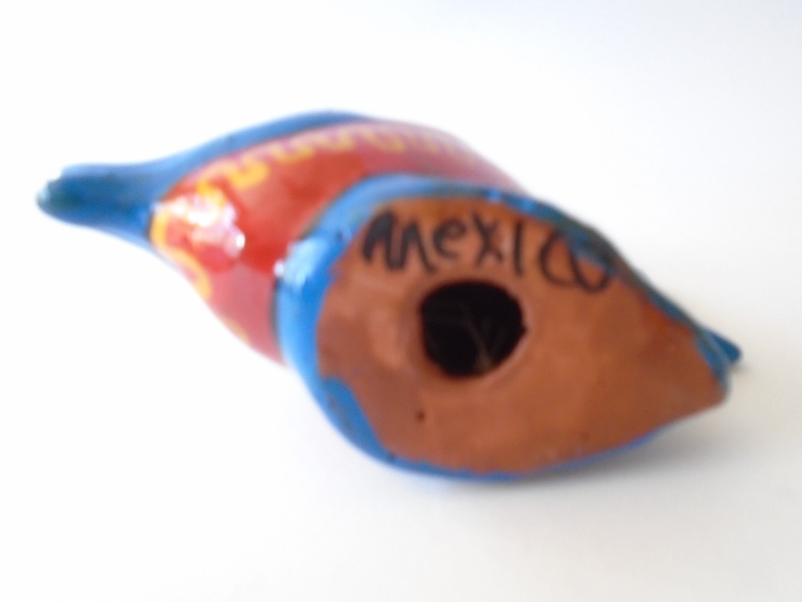 Vintage Mexican Painted Clay Fish Figures, Handmade Colorful Fish Made ...