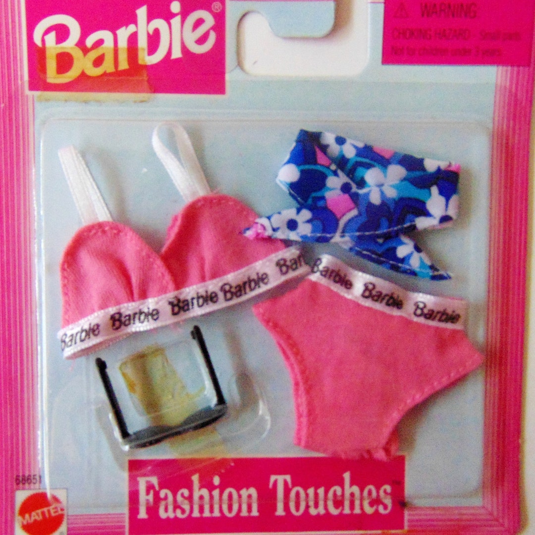 Barbie Lingerie Bra Panties Glasses, Barbie Fashion Touches Pink Logo ...