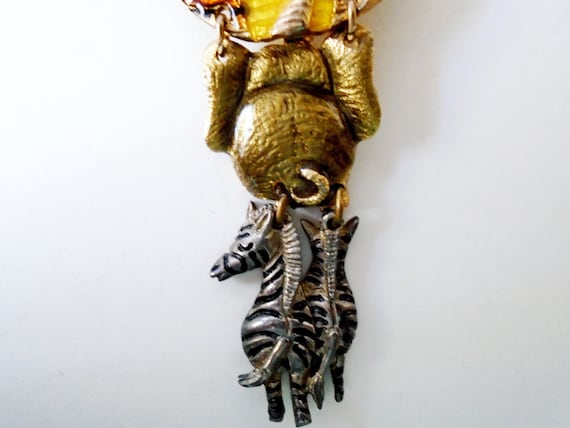 Vintage DON LIN Noah's Ark Brooch, Vintage Animal Cha… - Gem