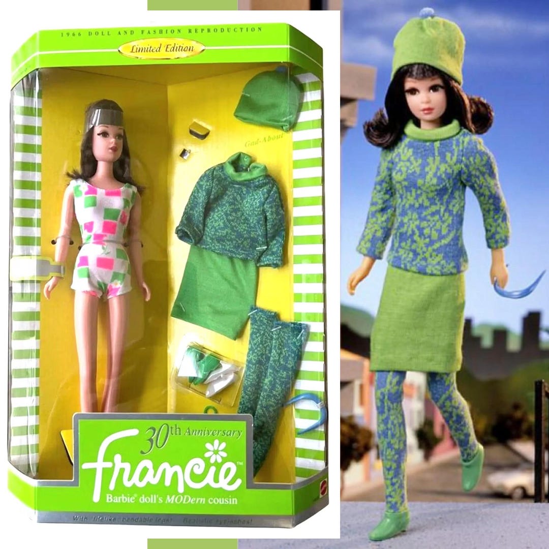 Barbie Francie 30th Anniversary, 1966 NRFB Francie Mod Repro, Mad About ...