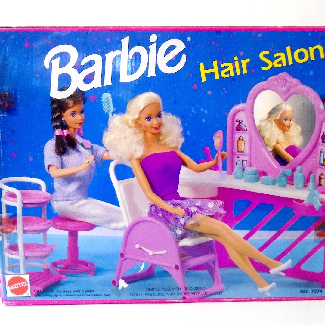 Barbie Pink Hair Salon Set 16 Scale Hair Salon 1990 Barbie Hair Salon 16 Scale Doll