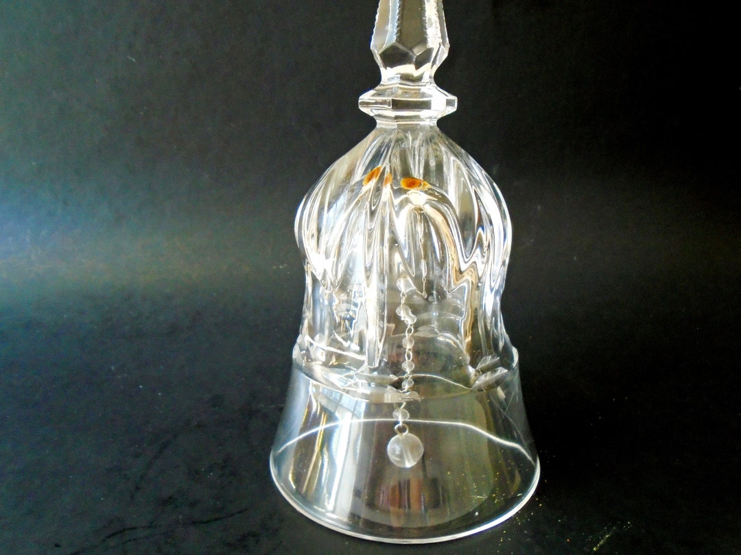 Vintage Cut Crystal Dinner Bell, 80's Crystal Dinner Bell, Tall Crystal ...