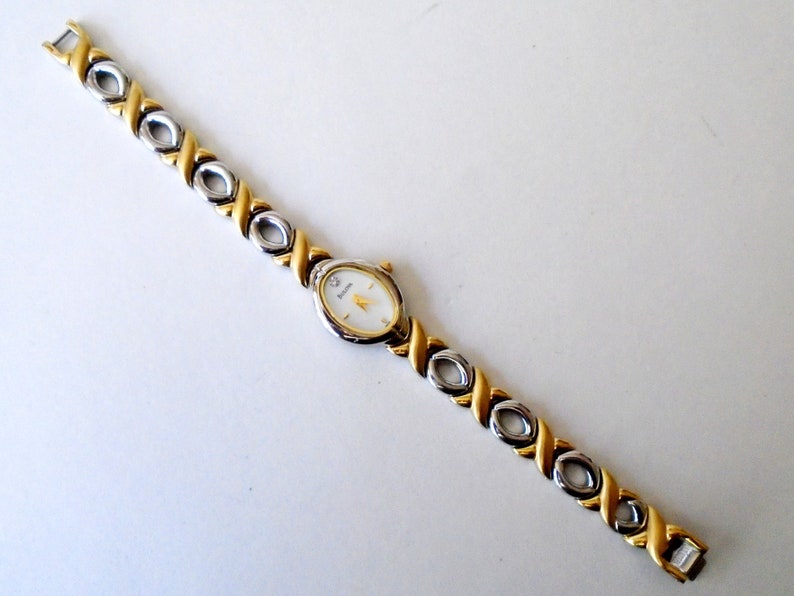 Vintage Bulova Quartz AO Watch Ladies Two Tone XO Stainless - Etsy