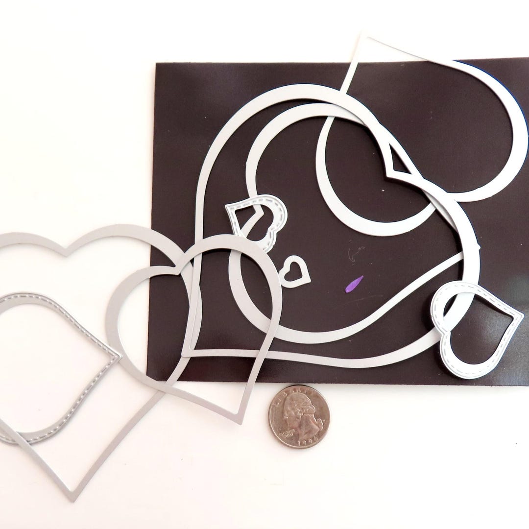 Open Heart Frame Die Set, Heart Frame Cutting Dies, Metal Open Hearts ...