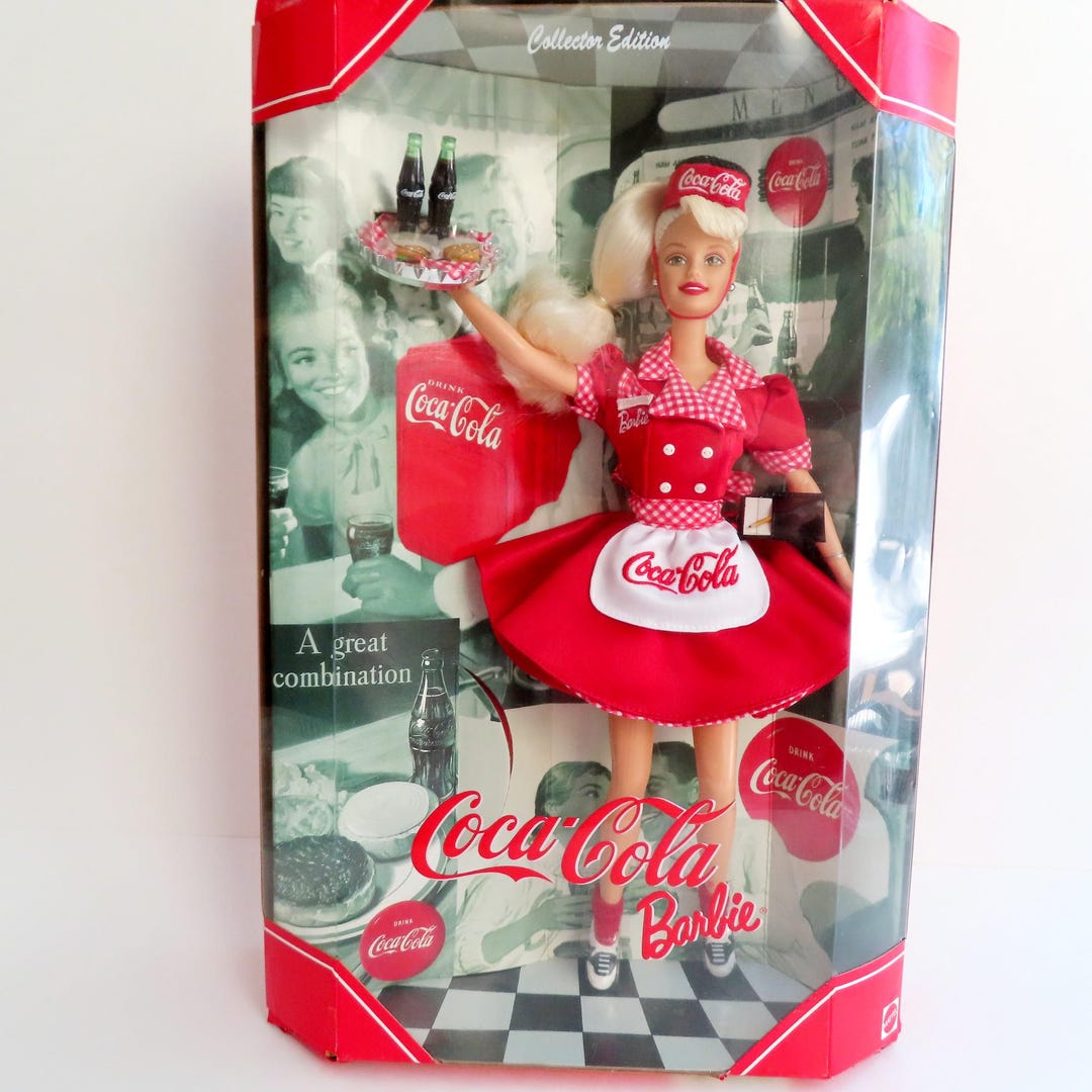 Coca Cola Car Hop Barbie With Tray Burgers and Cokes, Car Hop Waitress ...