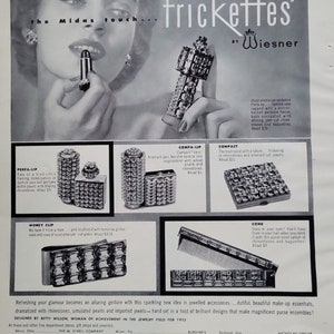 Wiesner of Miami Lipstick Case and Folding Mirror, Trickettes Purple ...