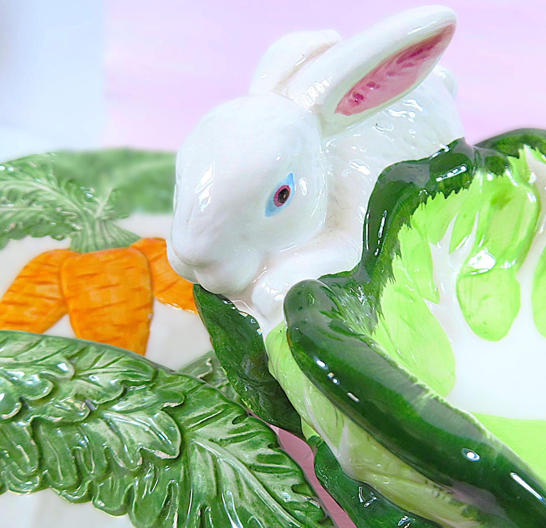 3 Bunny Rabbit Bowl & Carrot Plates, Cabbage Patch Bowl With Set of 2 ...