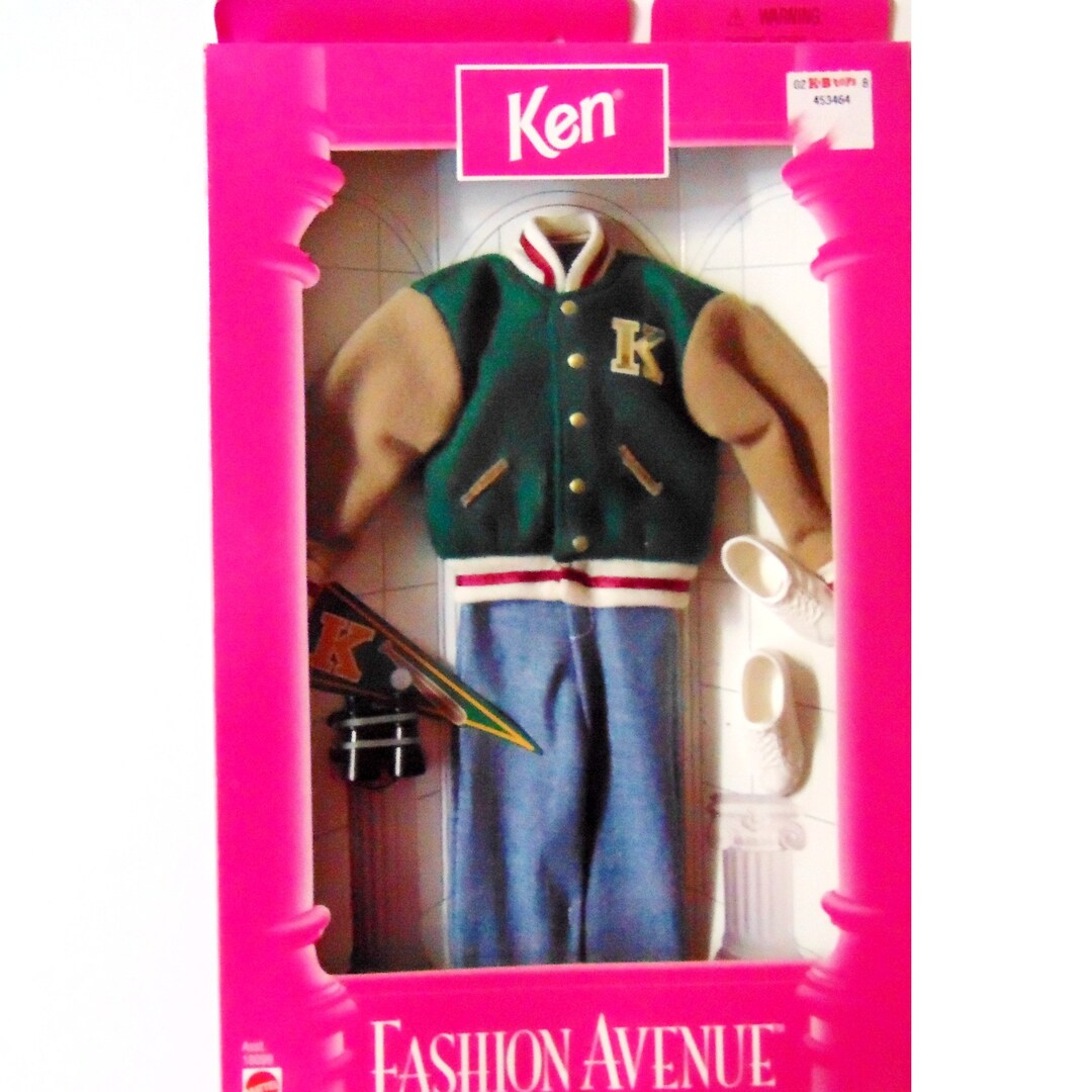 Ken Doll Fashion Avenue New in Box, Ken Doll Letterman Jacket and Jeans ...