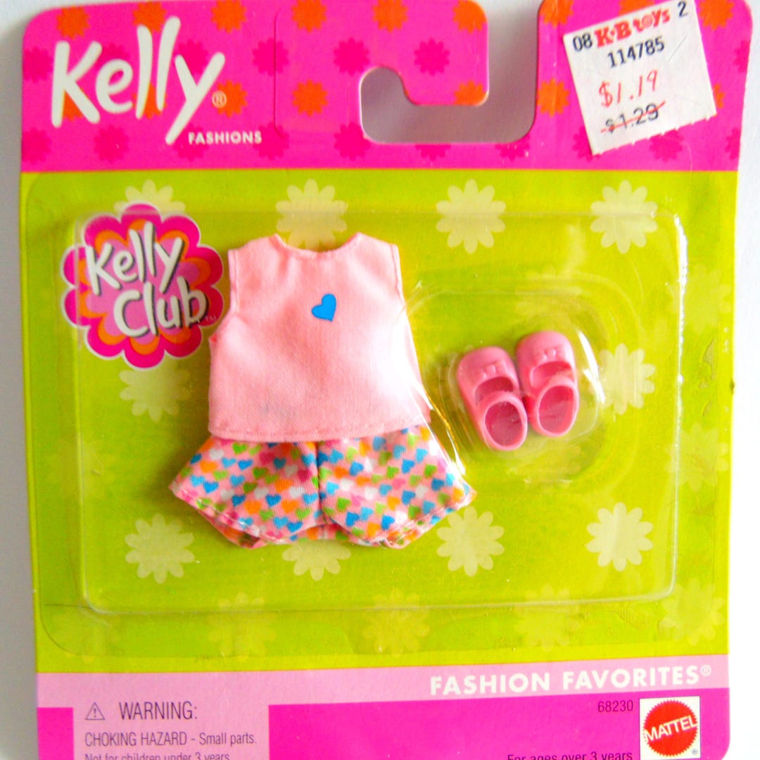 Kelly Doll Fashion Avenue New in Box, Barbie Kelly Pink Top and Shorts ...