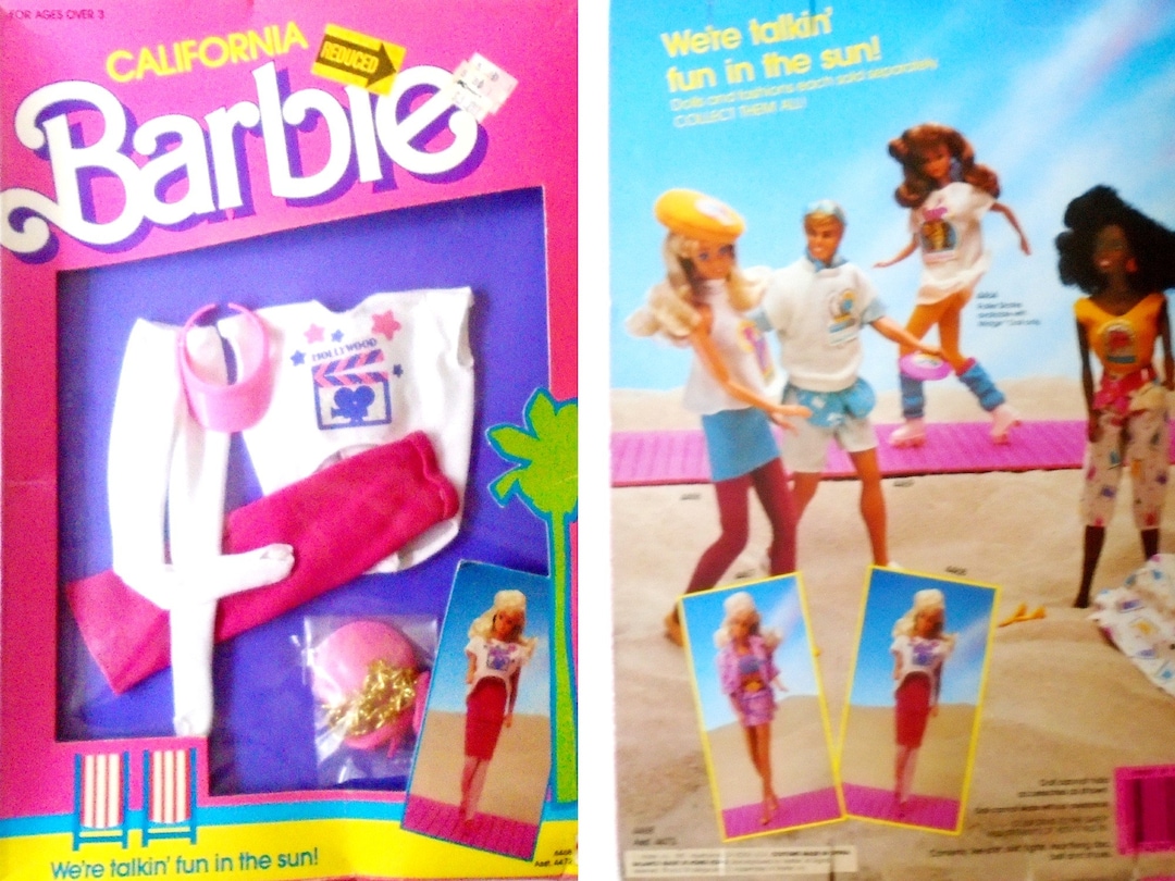 Vintage CALIFORNIA Barbie Pink and White Fashion Pack, Fun in the Sun ...