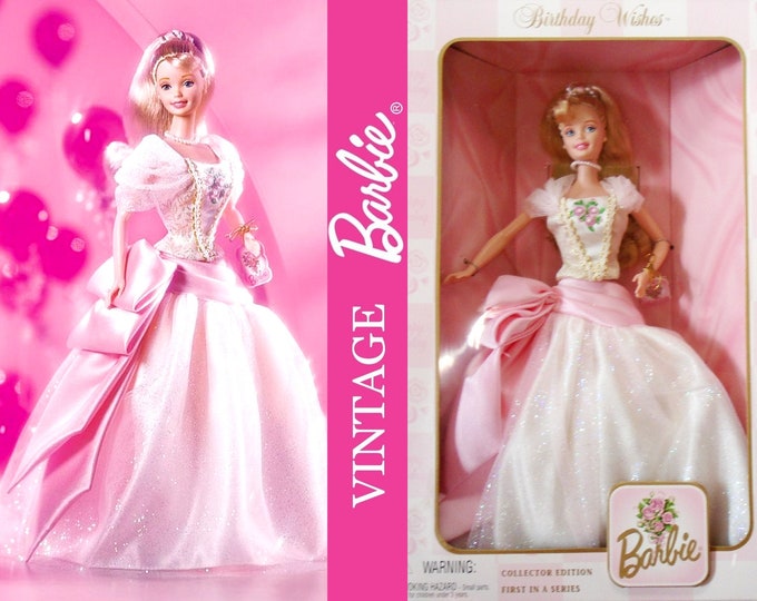 Vintage Barbie Doll, 1998 First in a Series Pink Label, Barbie Birthday ...