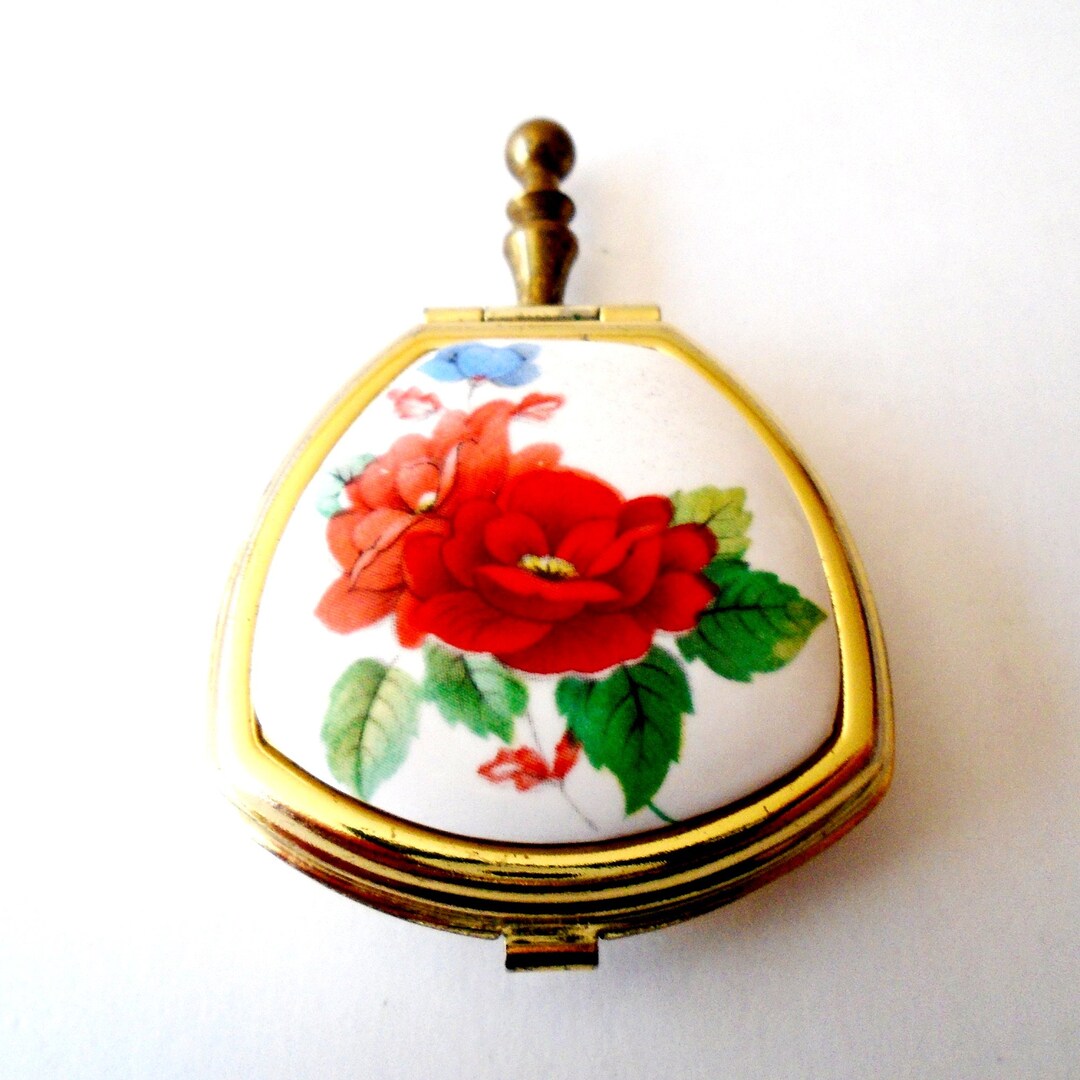 Brass Enamel Flower Purse Ashtray Retractable 50's - Etsy