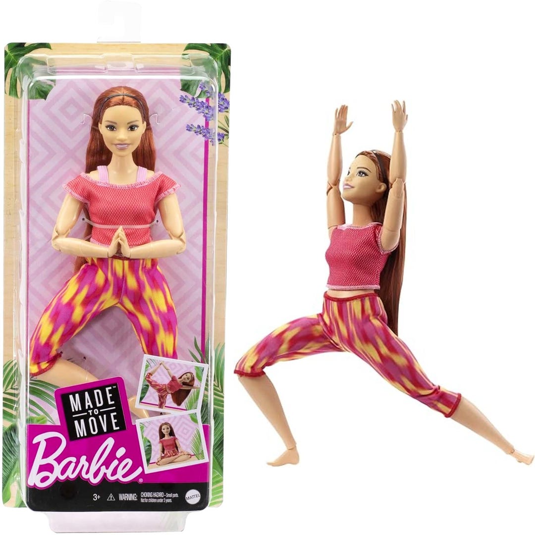 Made to Move Curvy YOGA Red Hair Barbie Doll, NRFB Articulated Curvy ...