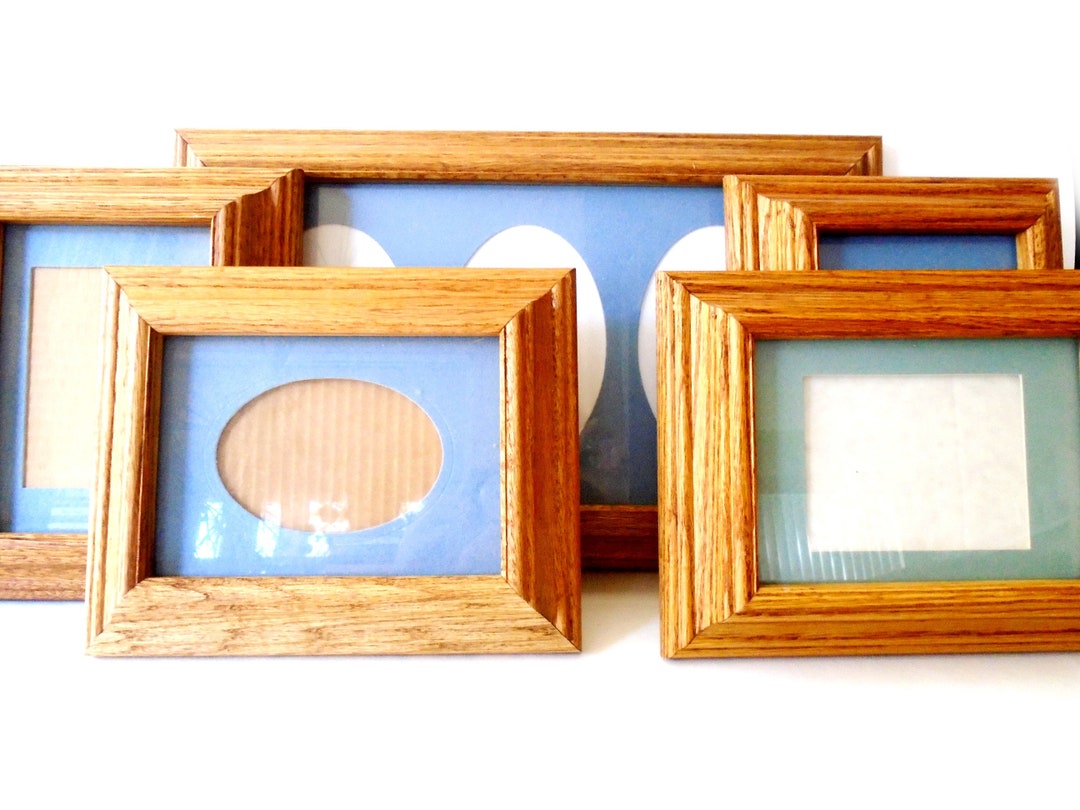 Vintage Picture Wall Frame Group C, 5 Solid Oak Handmade 60's 70's ...