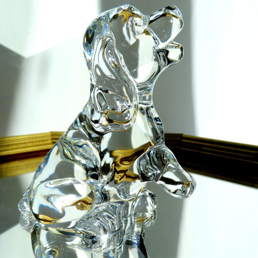 CRYSTAL PUPPY DOG, Beautiful Figurine or Paperweight, 24% Lead Clear ...