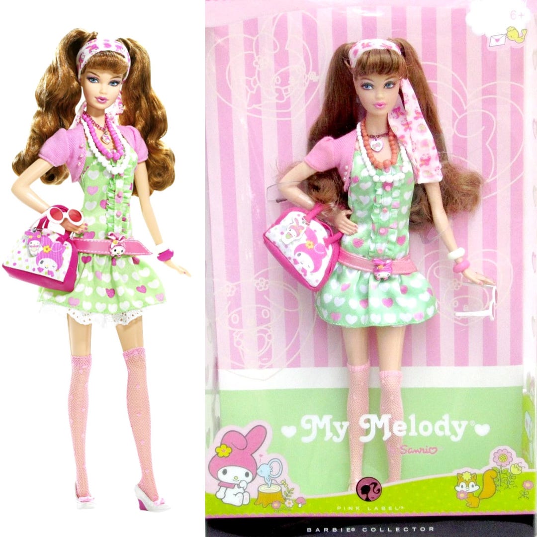 My Melody Sanrio Barbie Doll NRFB, My Melody Redhead Barbie Bill ...