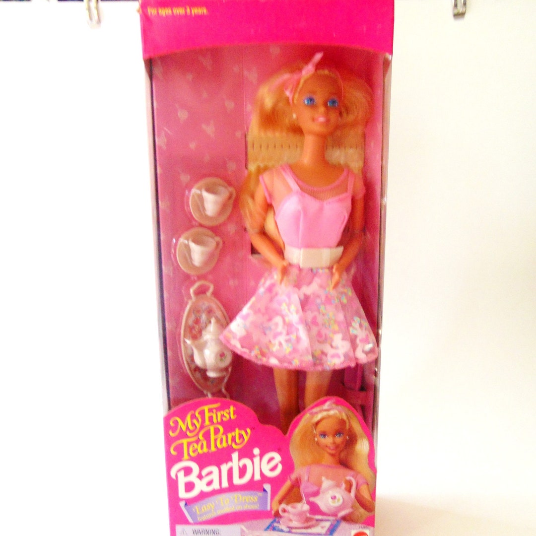 My First Tea Party Barbie Doll 1995, Blond Tea Party Barbie Doll, NRFB ...