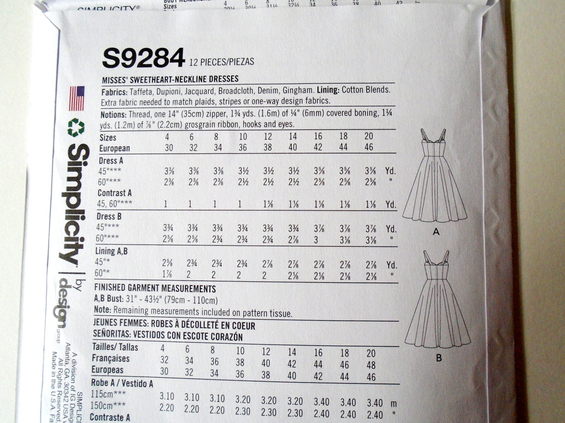 Simplicity Gertie Dress Sewing Pattern Simplicity S9284 - Etsy