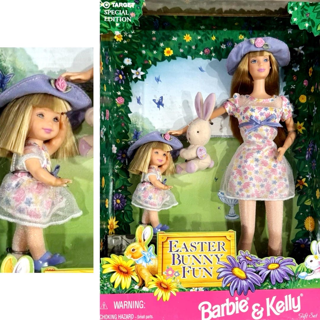 Barbie and Kelly Easter Bunny Fun Doll Set NRFB, 98 Target Exclusive ...