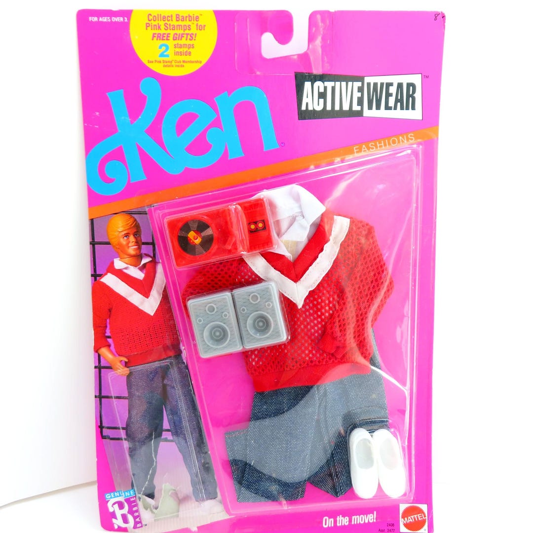 Ken Doll Active Wear Clothes, 80's NIB Mattel Ken Doll Outfit With ...