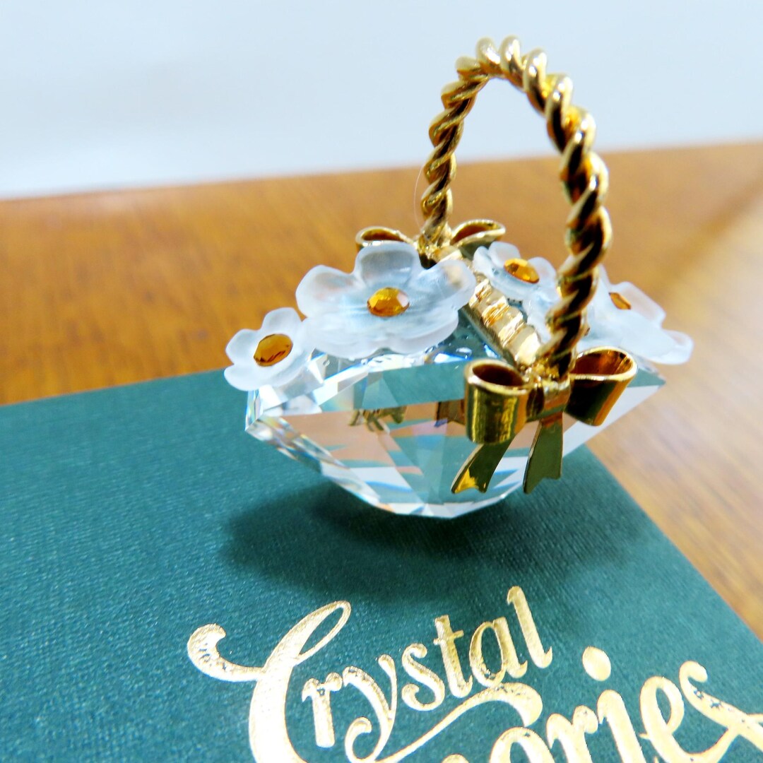 SWAROVSKI Crystal Memories Flower Basket, Vintage Austrian Topaz ...