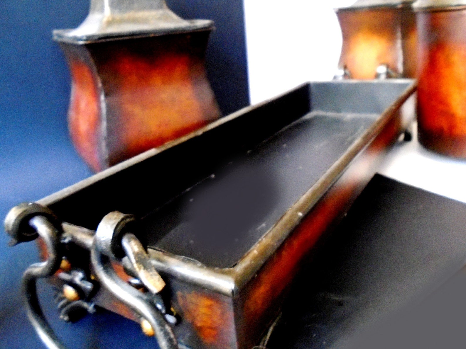 Vintage Rustic Metal Canisters Vintage Canister Set and Tray - Etsy