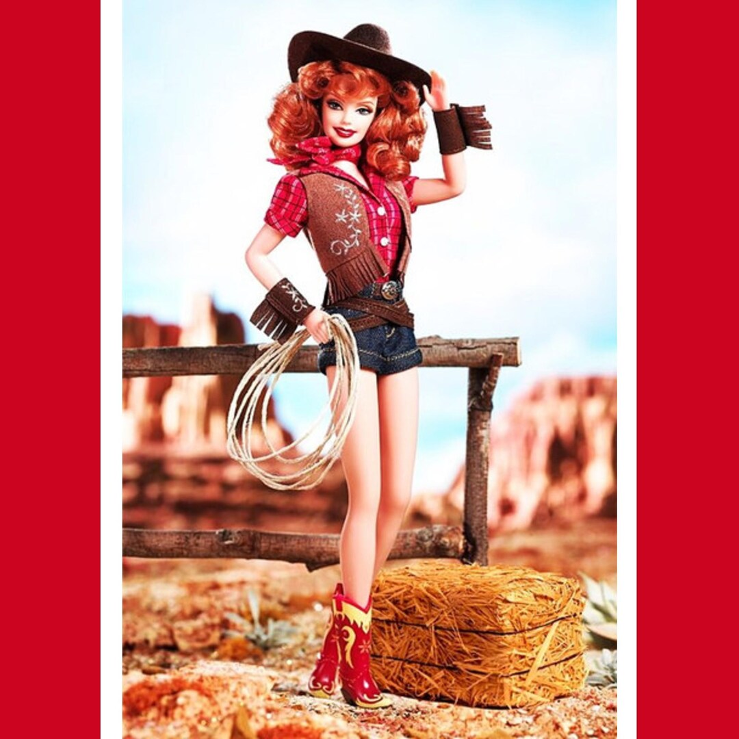 Way Out West Barbie Doll, Pin-up Girls Collection, Redhead Gold Label ...