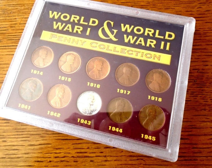 World War Penny Collection, WW1 WW2 Penny Coin Collection, 1914 to 1918 ...