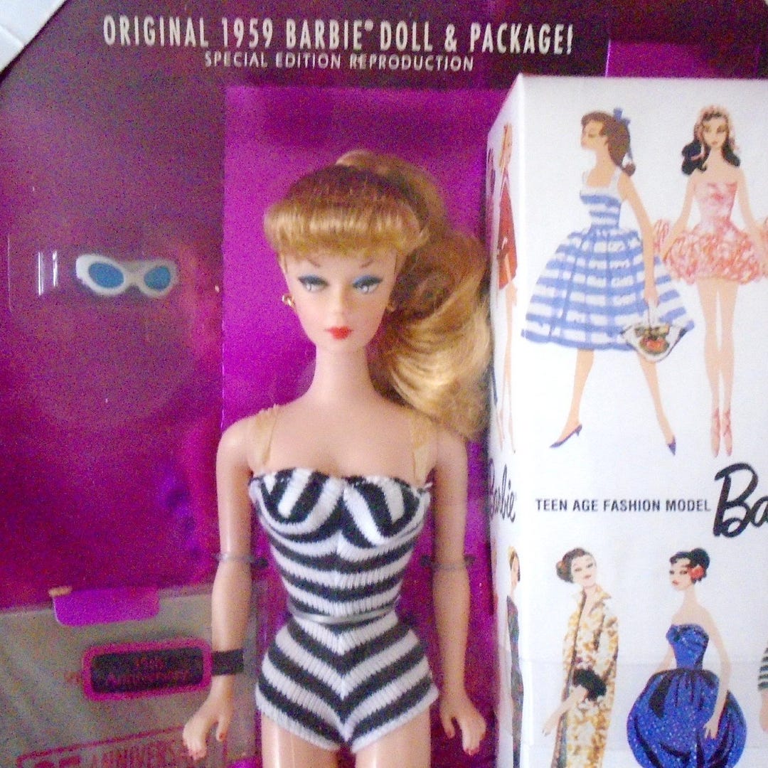 Vintage Mattel Barbie Doll, 1959 Barbie Mattel Reproduction 35th ...