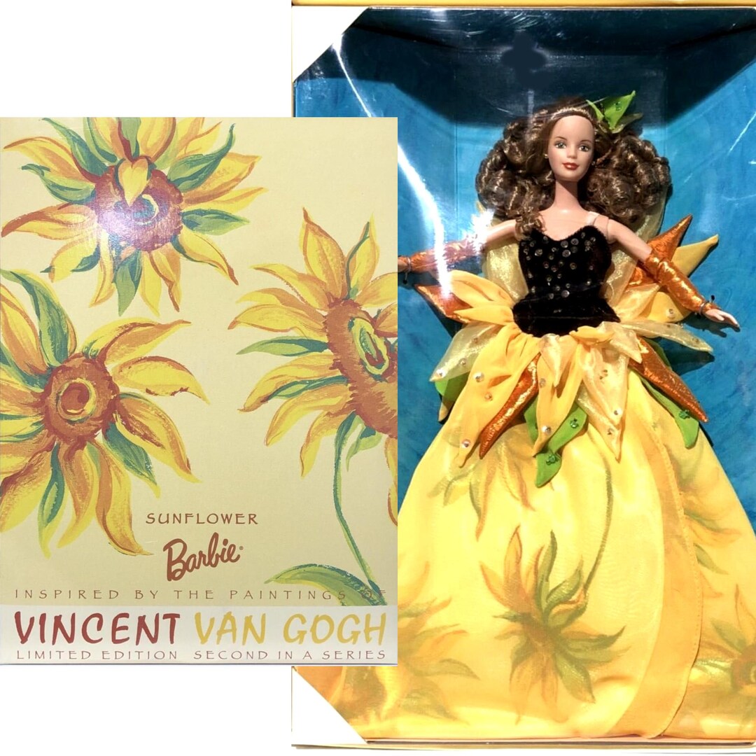 Vincent Van Gogh Sunflower Barbie Doll, Barbie Sunflower Doll NRFB ...