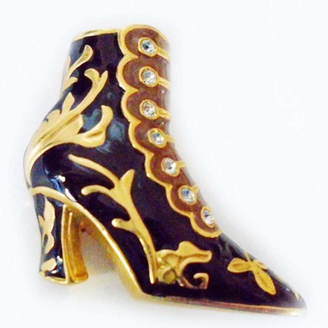KENNETH JAY LANE Shoe Brooch, Enamel Vintage Shoe Brooch, Vintage ...