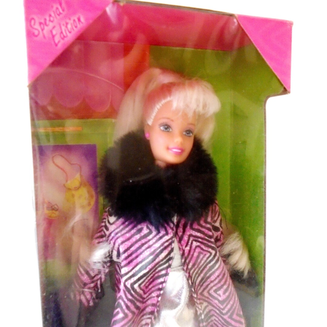 Vintage Barbie Doll, Wild Style Barbie Doll, 1997 Animal Print Barbie ...