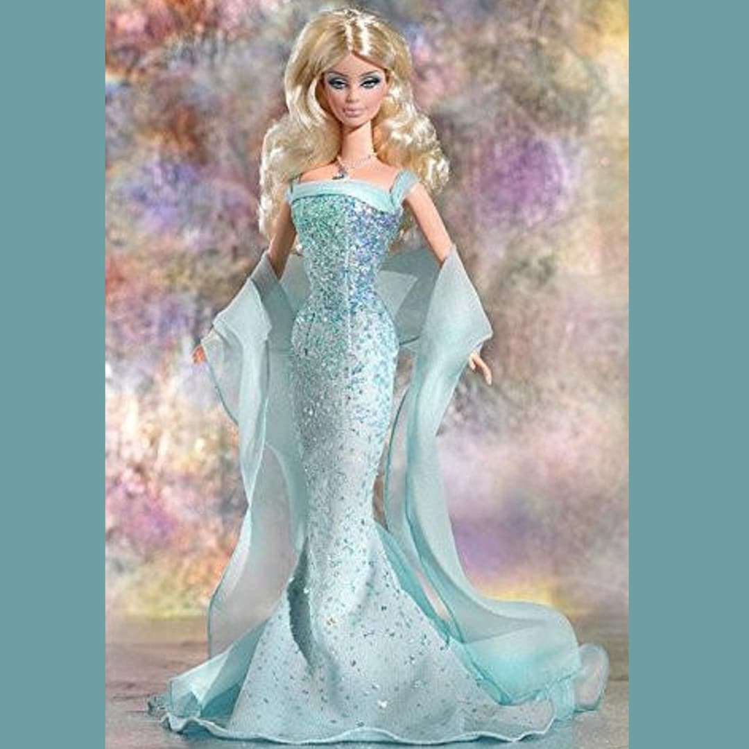 Barbie March Birthstone Doll, 2002 Barbie Mattel Aquamarine Birthstone ...