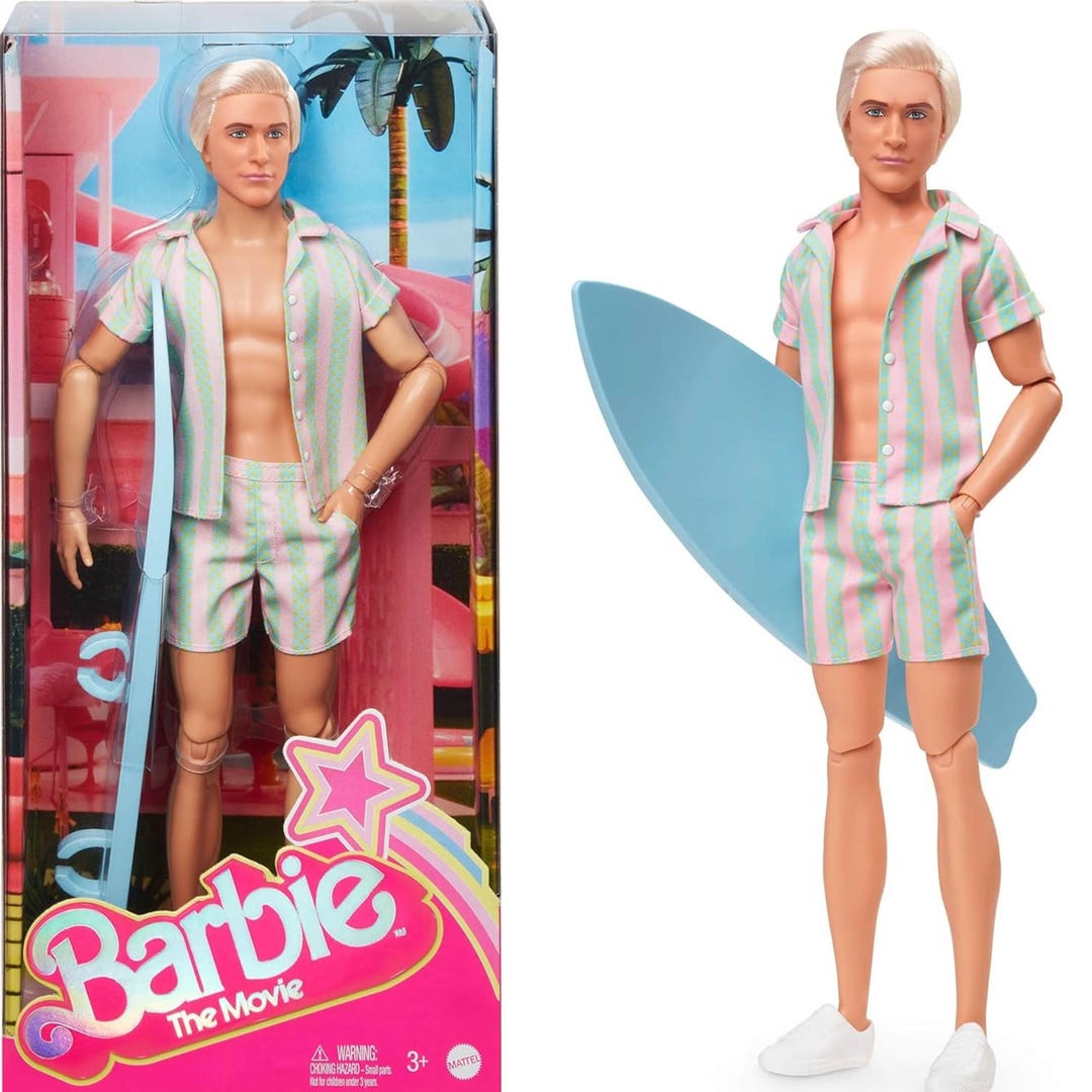 Ryan Gosling Ken Doll: Barbie Movie Pastel Beach Set With Surfboard - Etsy