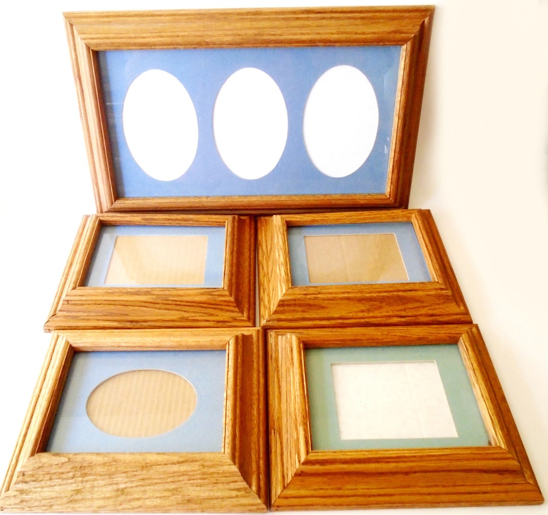 Vintage Picture Wall Frame Group C, 5 Solid Oak Handmade 60's 70's ...