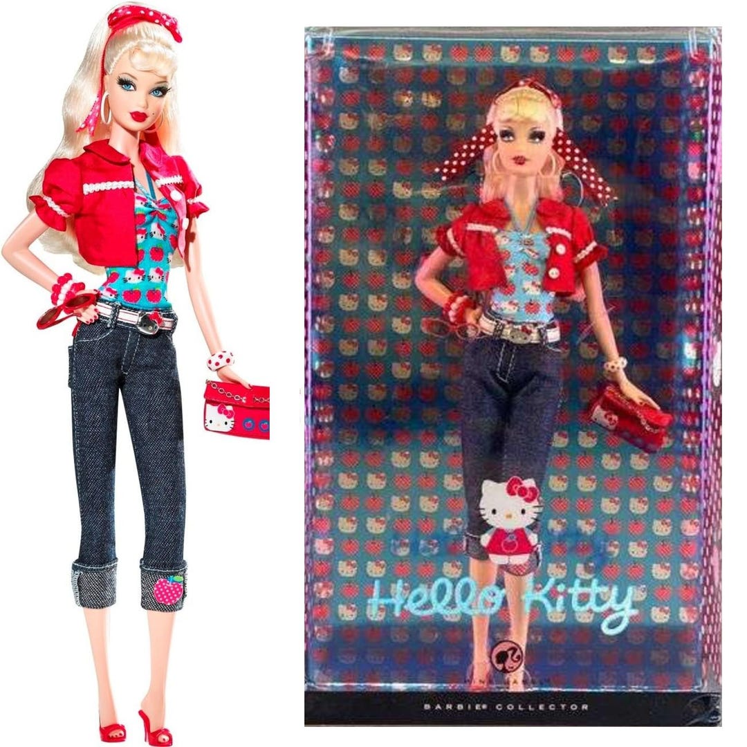 Hello Kitty Barbie Doll NRFB, Barbie Bill Greening Silver Label Sanrio ...