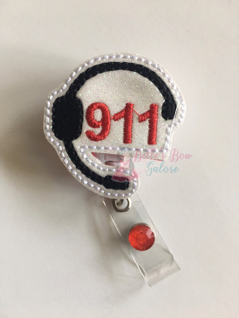 911 Dispatcher Badge Reel Belt Clip ID Holder Name Tag - Etsy