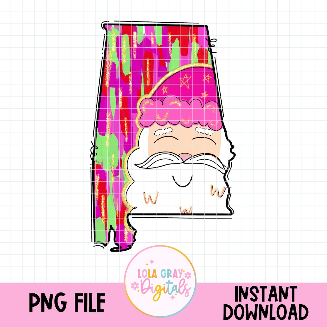 Santa Alabama State PNG Design | Christmas Design Santa Design Alabama ...