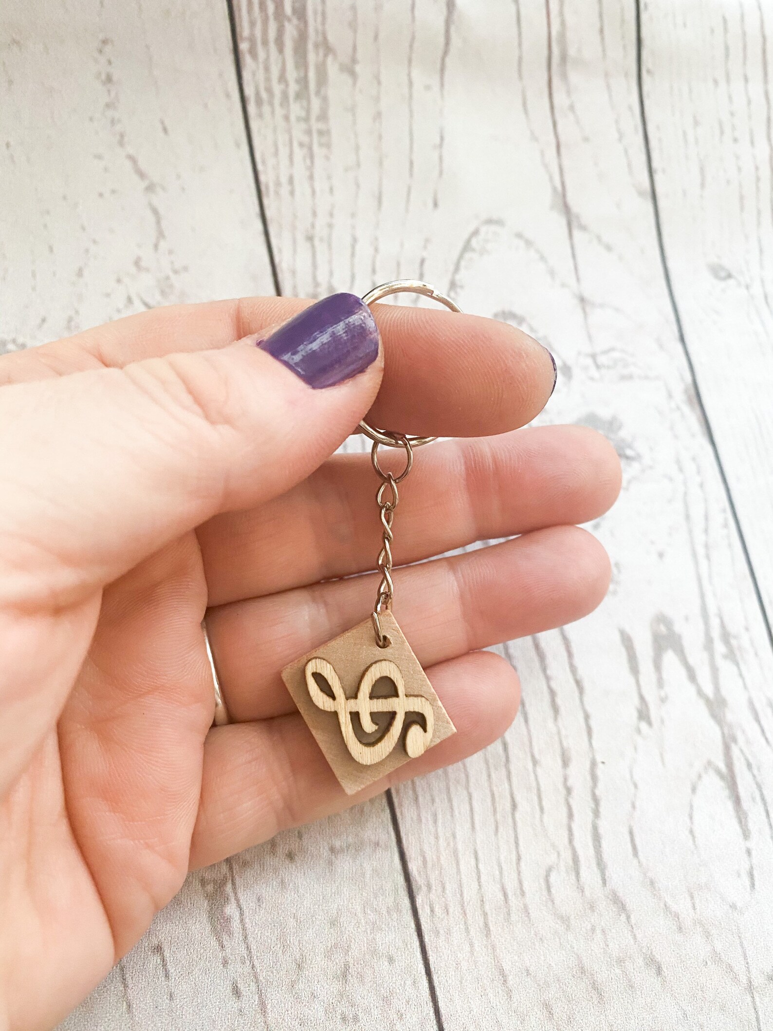 Letter Tile Keyring With Music Note Embellishment on Back - Etsy UK