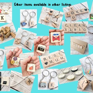 Scrabble Tile Keyring With Tiny Heart on the Front - Personalised ...
