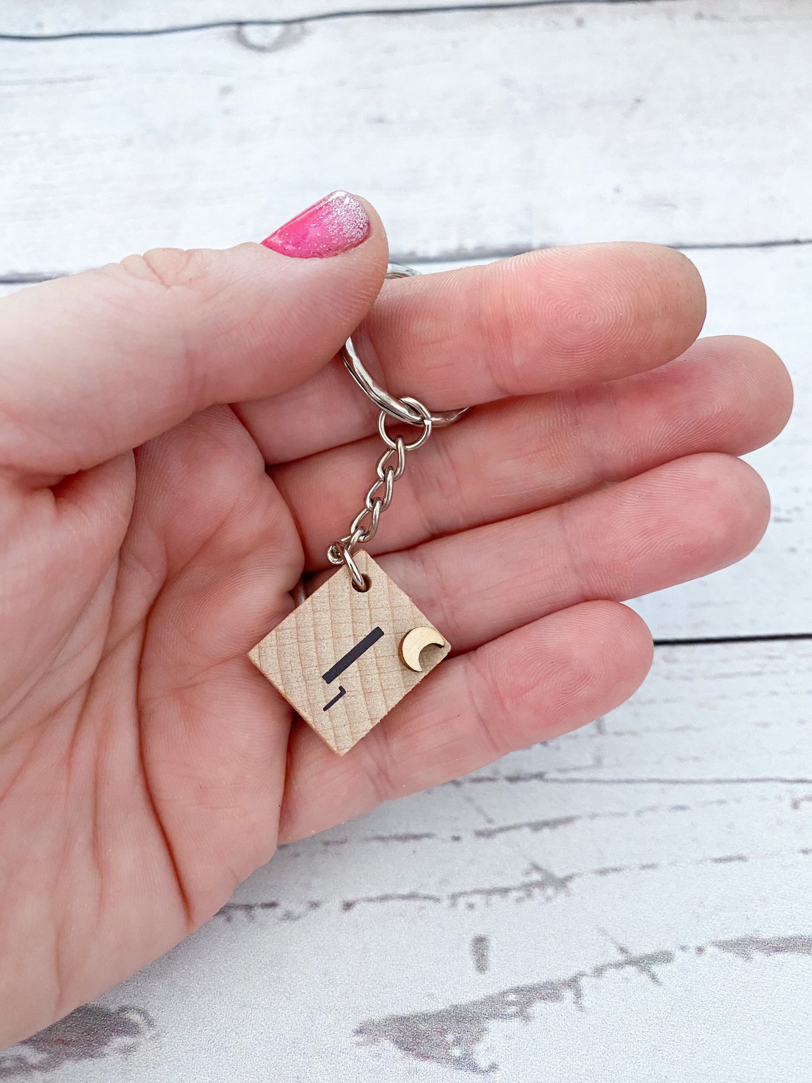 Keyring With Crescent Moon Embellishments: Alphabet Keyring Perfect for ...