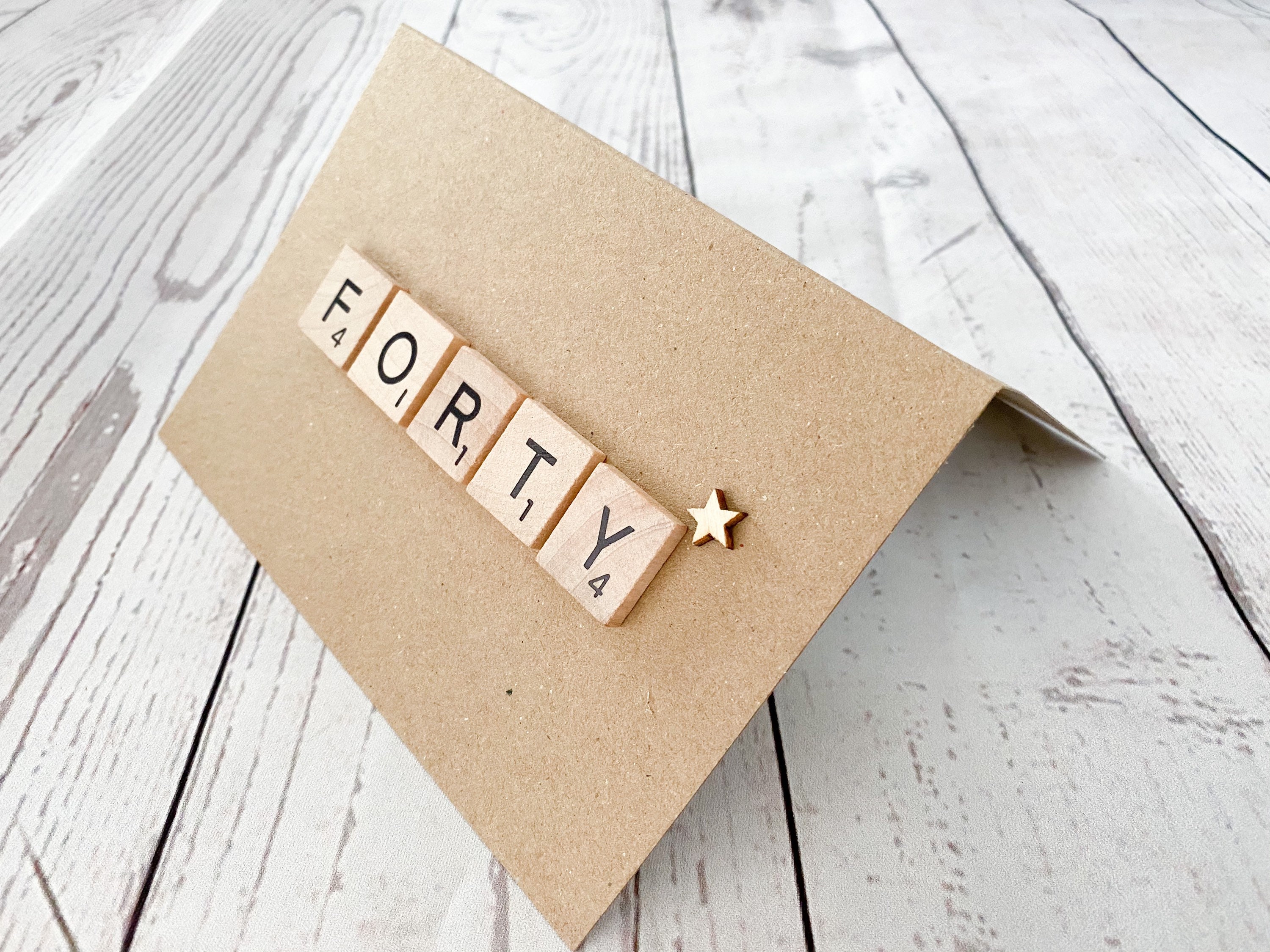 Fortieth Birthday Card 40th Birthday A6 Size Kraft Brown - Etsy