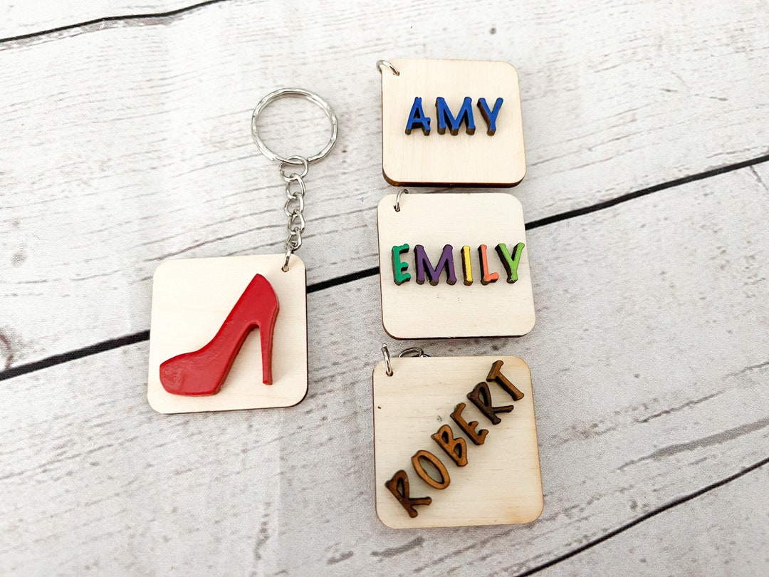 Shoe Keyring With Personalised Initial - Large 4cm Keyring - Red High ...