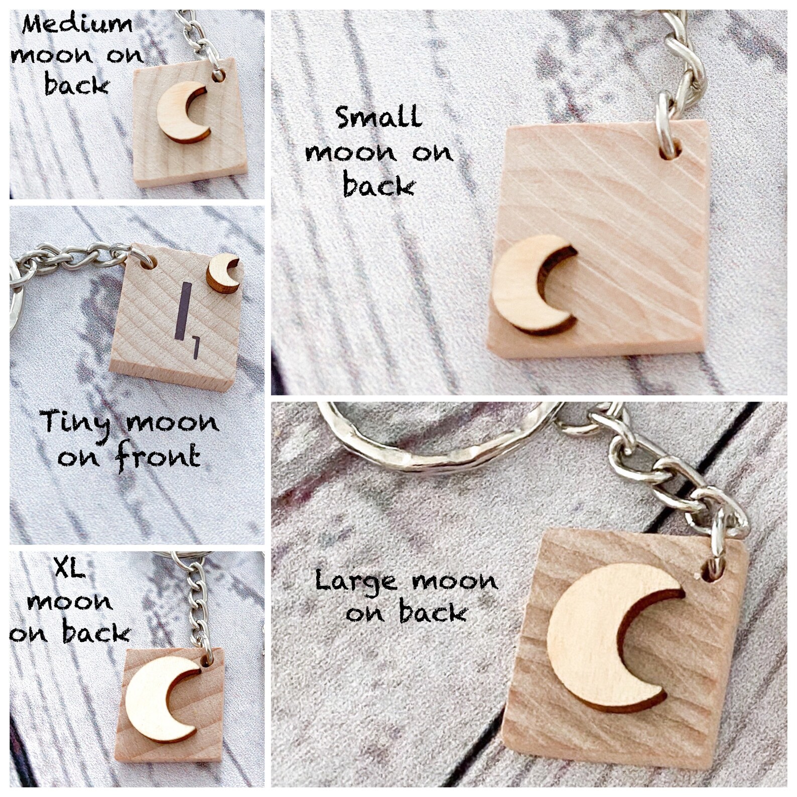 Keyring With Crescent Moon Embellishments: Alphabet Keyring Perfect for ...