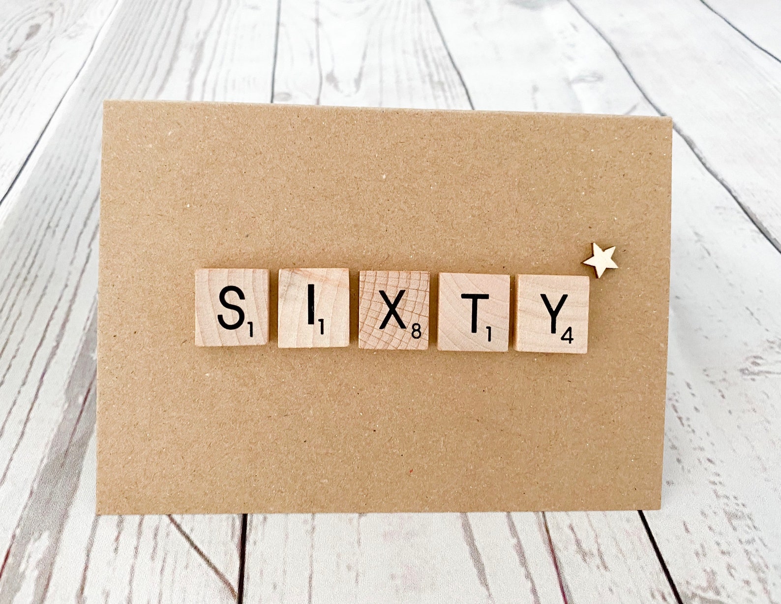 Sixtieth Birthday Card 60th Birthday A6 Size Kraft Brown | Etsy